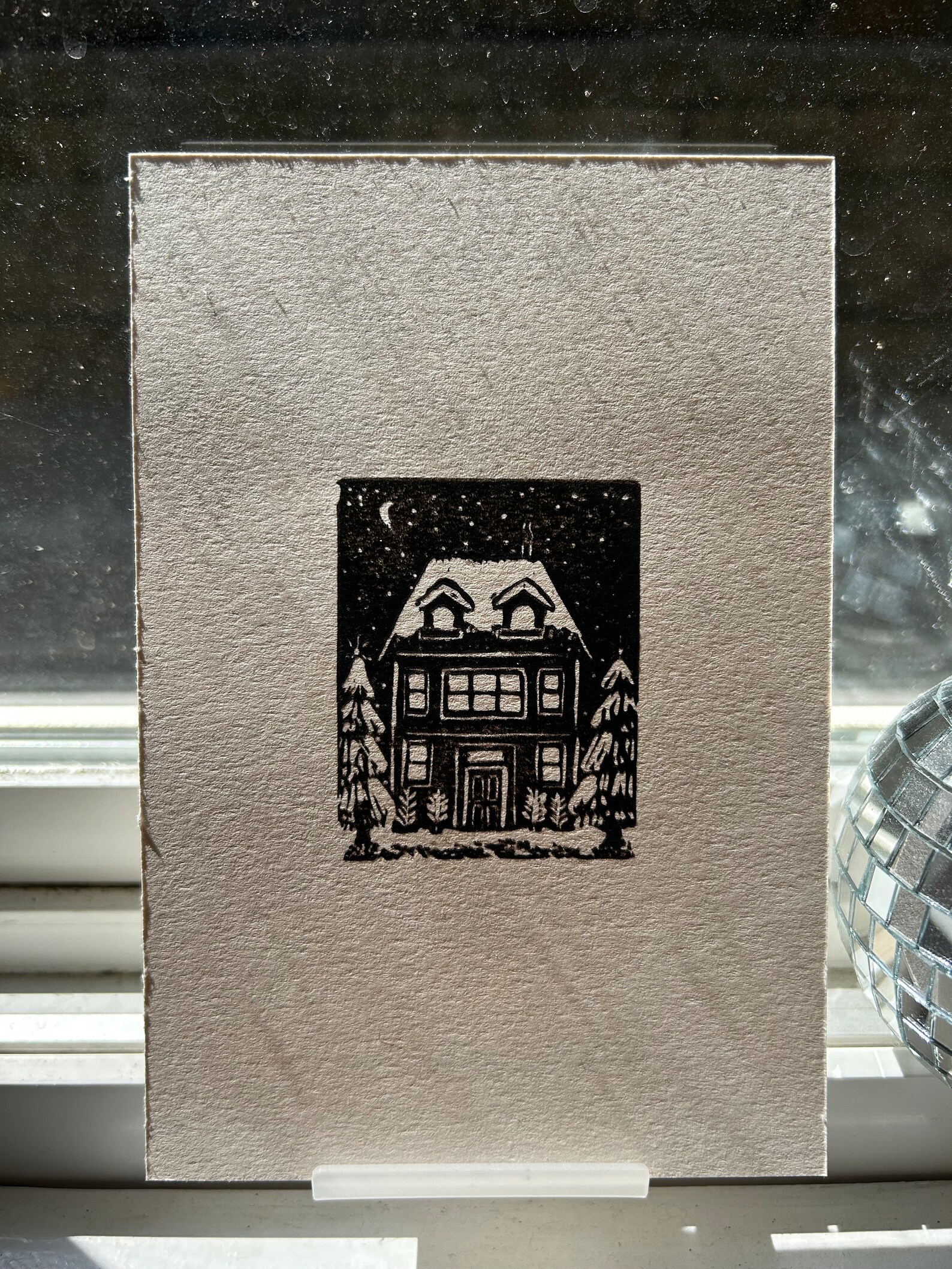 Winter Lino Print, Home, Snow, Christmas, Handmade, Gifts, Home Decor ...