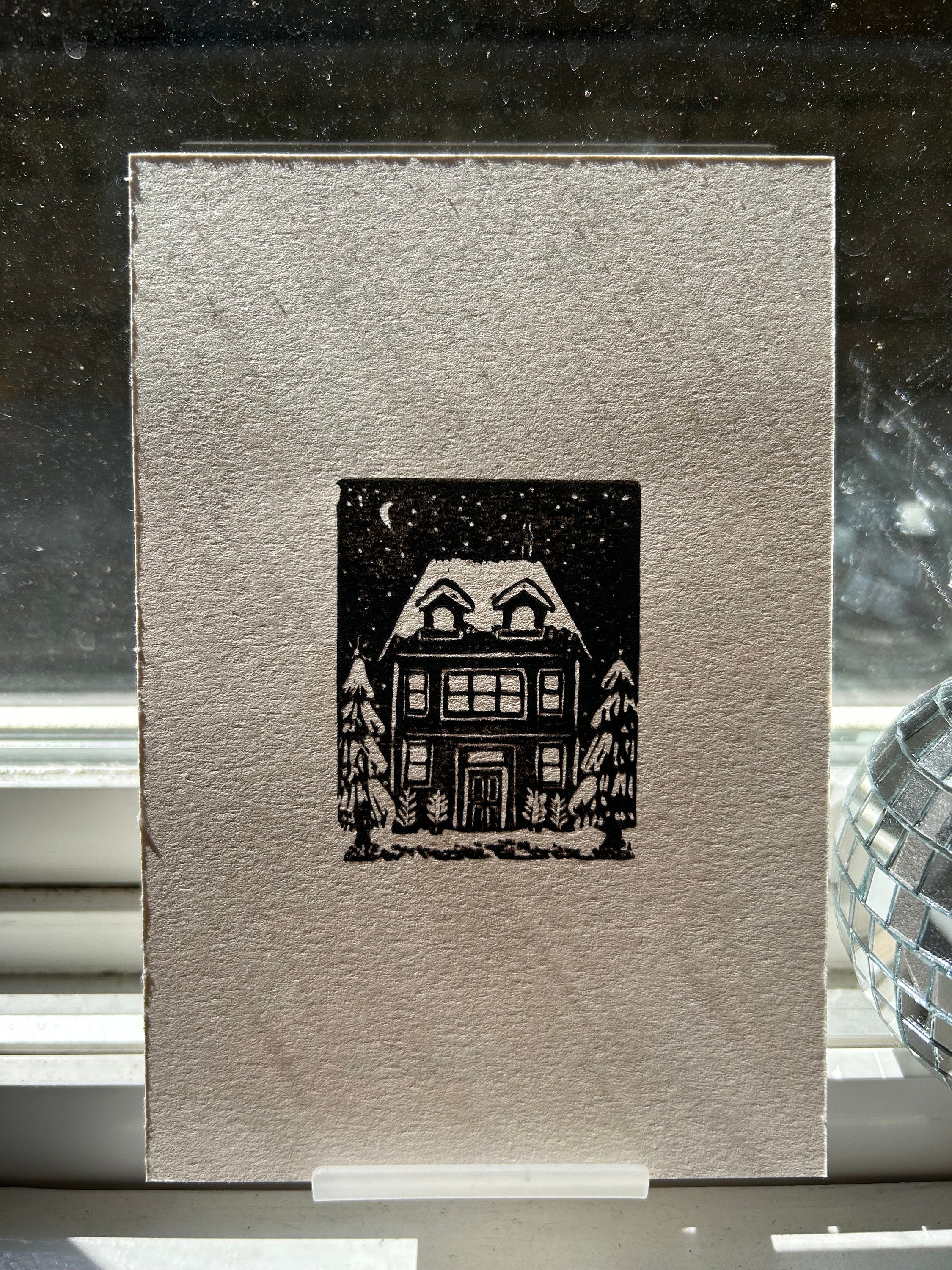 Winter Lino Print, Home, Snow, Christmas, Handmade, Gifts, Home Decor ...