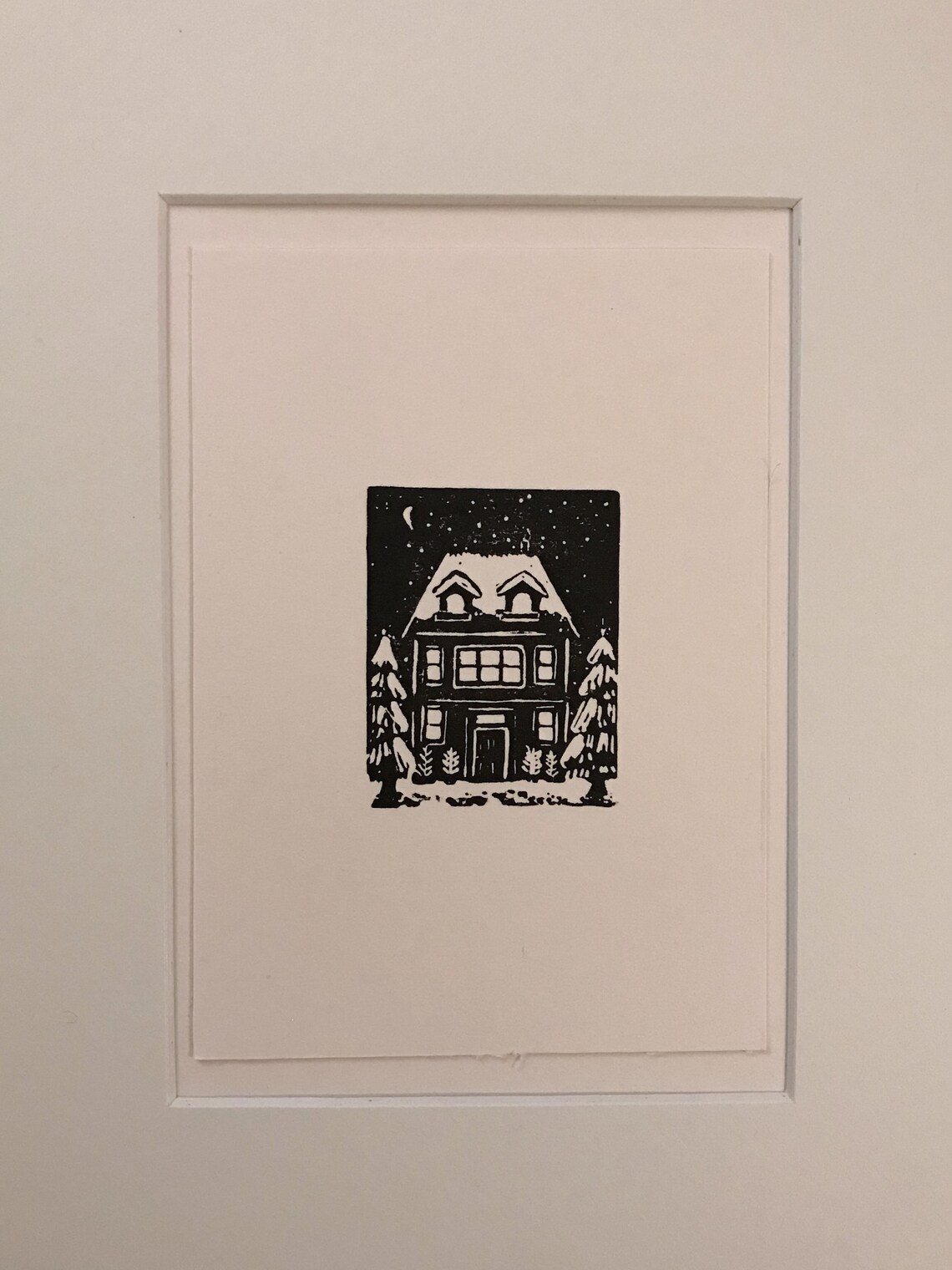 Winter Lino Print, Home, Snow, Christmas, Handmade, Gifts, Home Decor ...