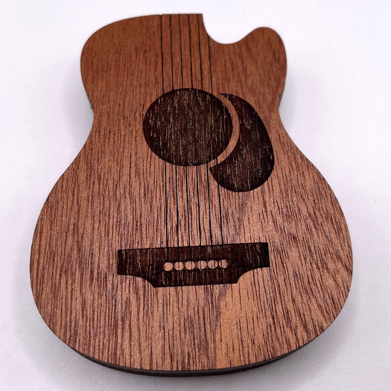 Guitar Shape Pick Box, Custom Engraved and Personalized, Acoustic or ...