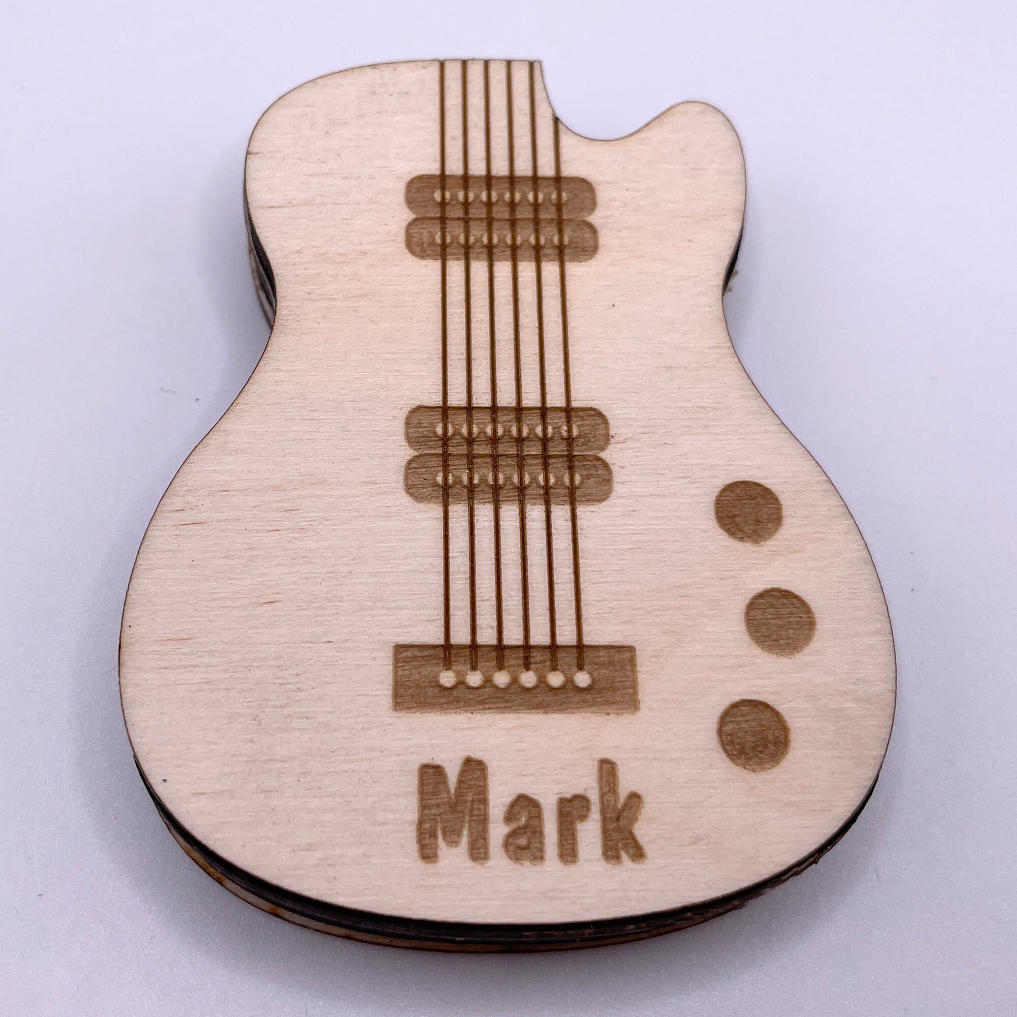 Guitar Shape Pick Box, Custom Engraved and Personalized, Acoustic or ...