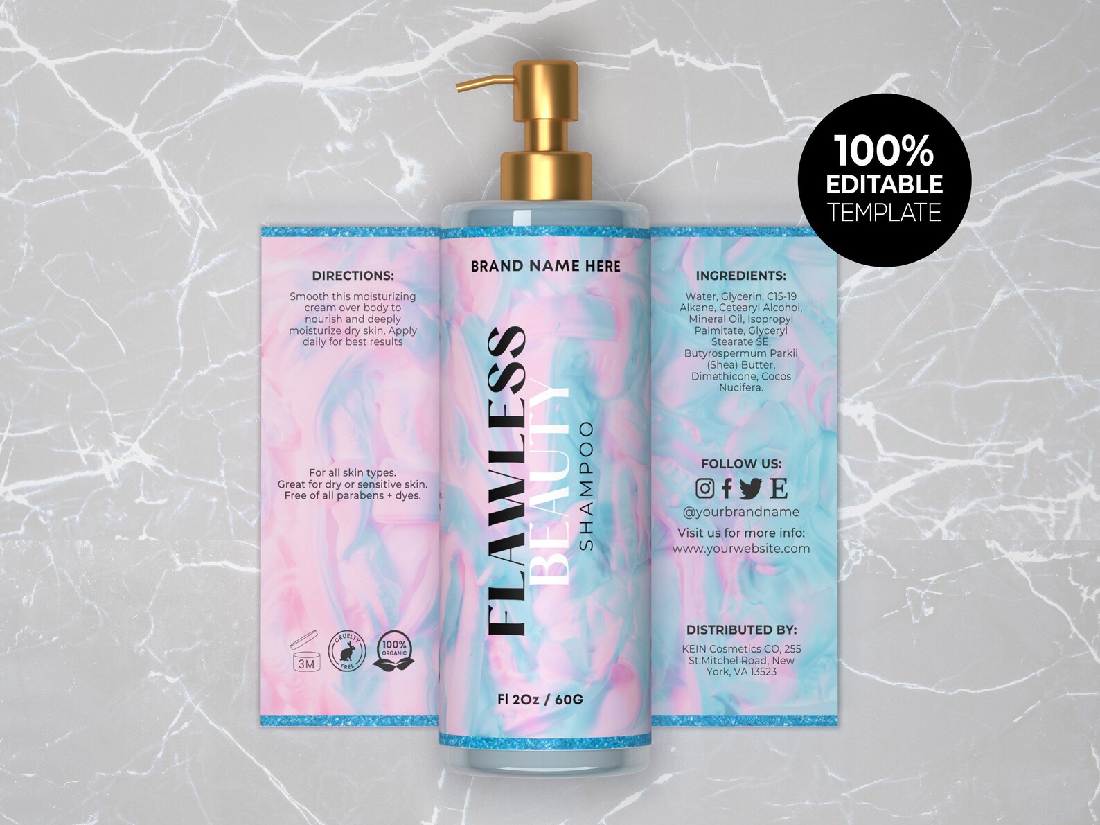 Printable Skin Care Product Label Template Personalisable - Etsy
