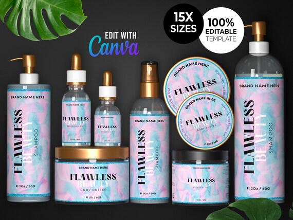 Printable Skin Care Product Label Template Personalisable - Etsy