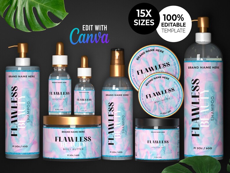 Printable Skin Care Product Label Template Personalisable - Etsy