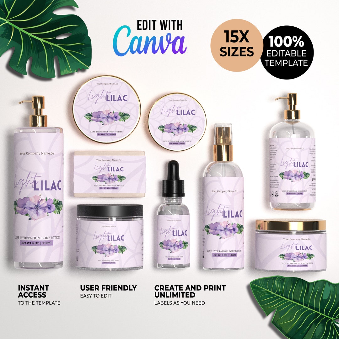 Editable Body Product Labels CANVA, DIY Cosmetic Labels, Editable ...