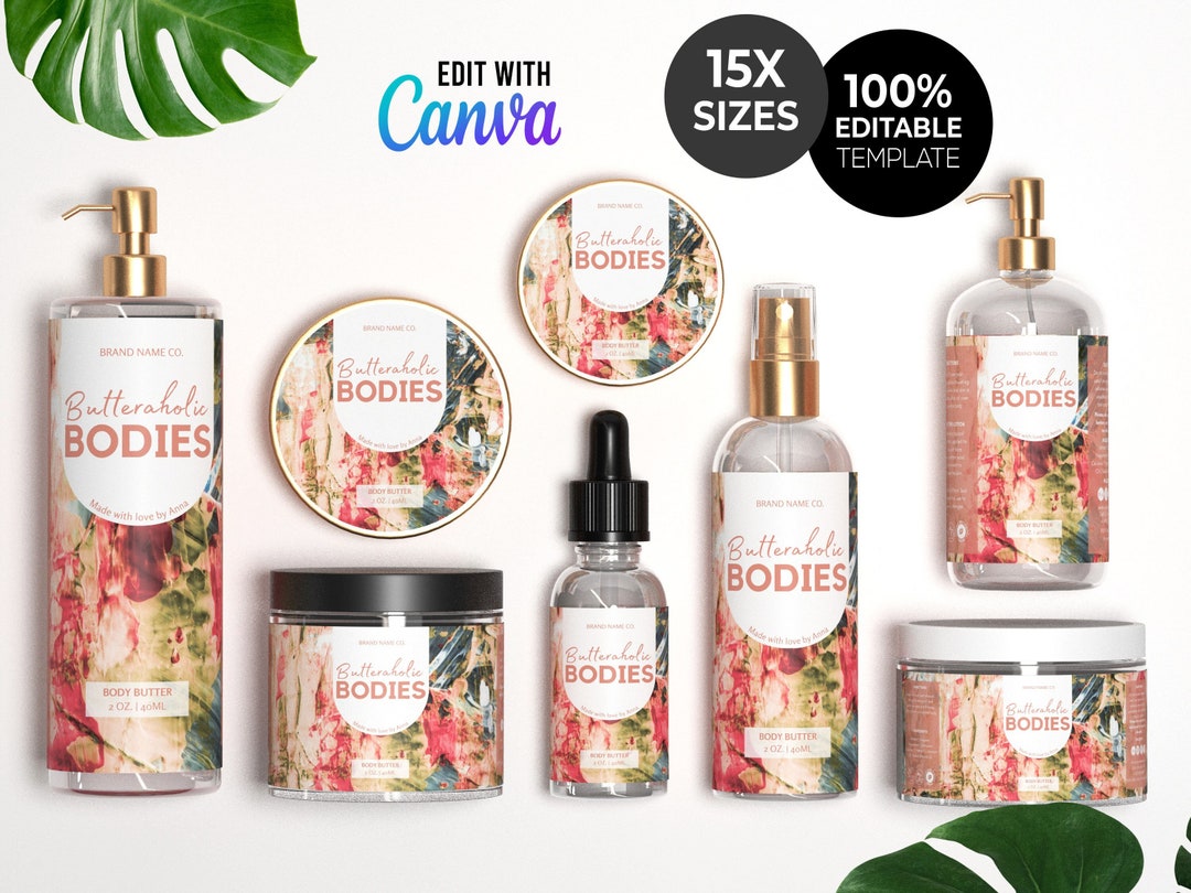 Editable Body Product Labels CANVA, DIY Cosmetic Labels, Editable ...