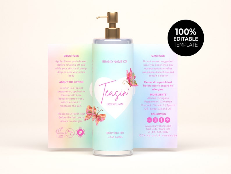 DIY Modern Editable Skincare Label Collection Shampoo Label - Etsy