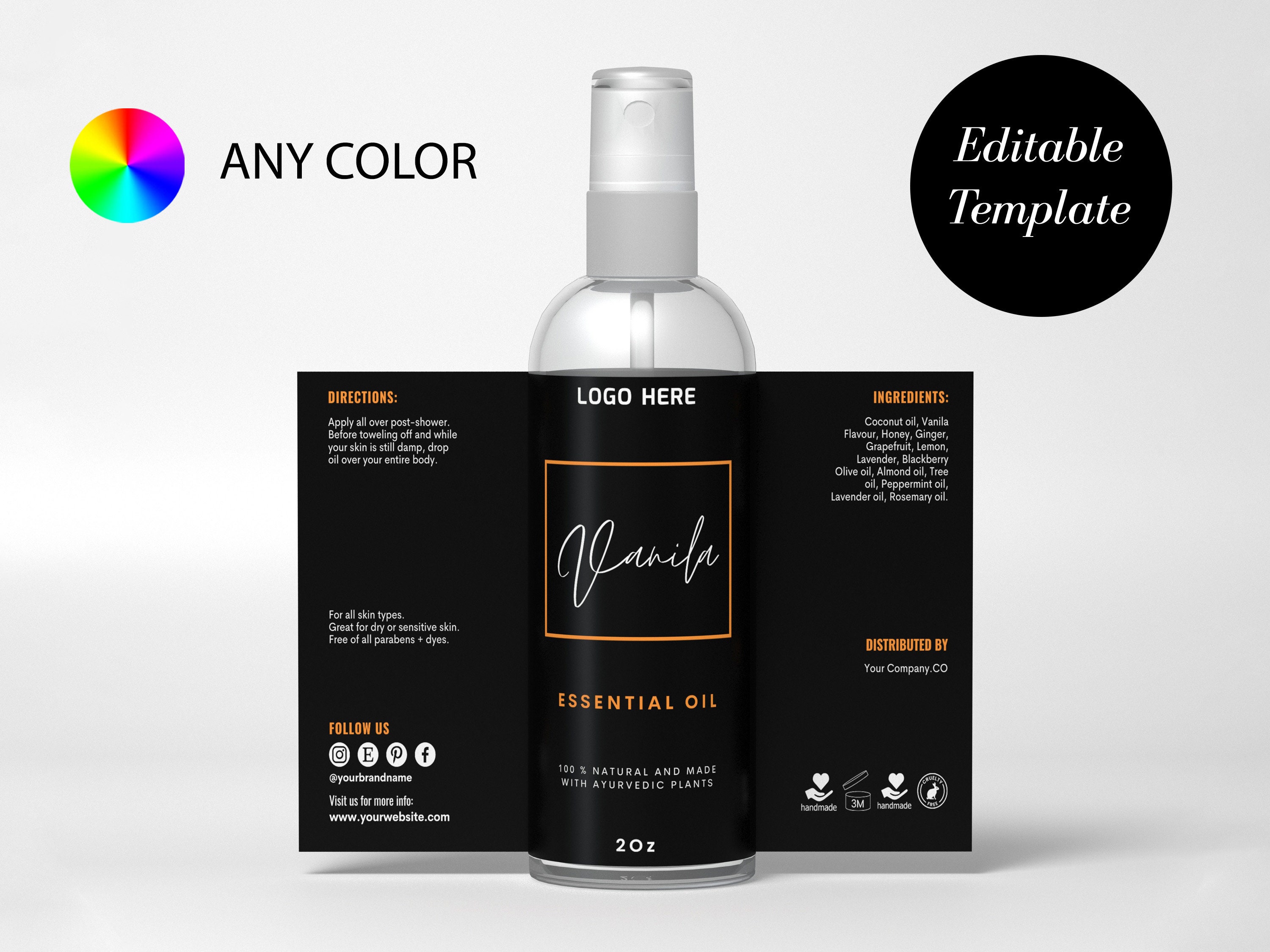 DIY Minimal Editable Skincare/cosmetic Label Template Pack - Etsy