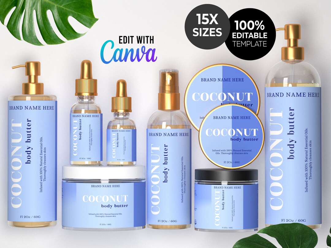 Editable Product Label Template in CANVA, DIY Cosmetic Labels, Skincare ...