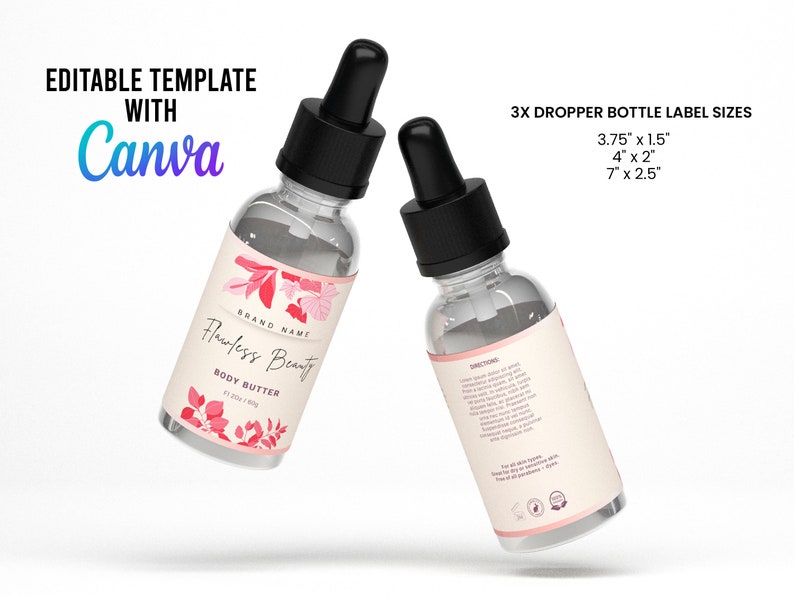 DIY Printable Skin Care Product Label Template Personalisable - Etsy