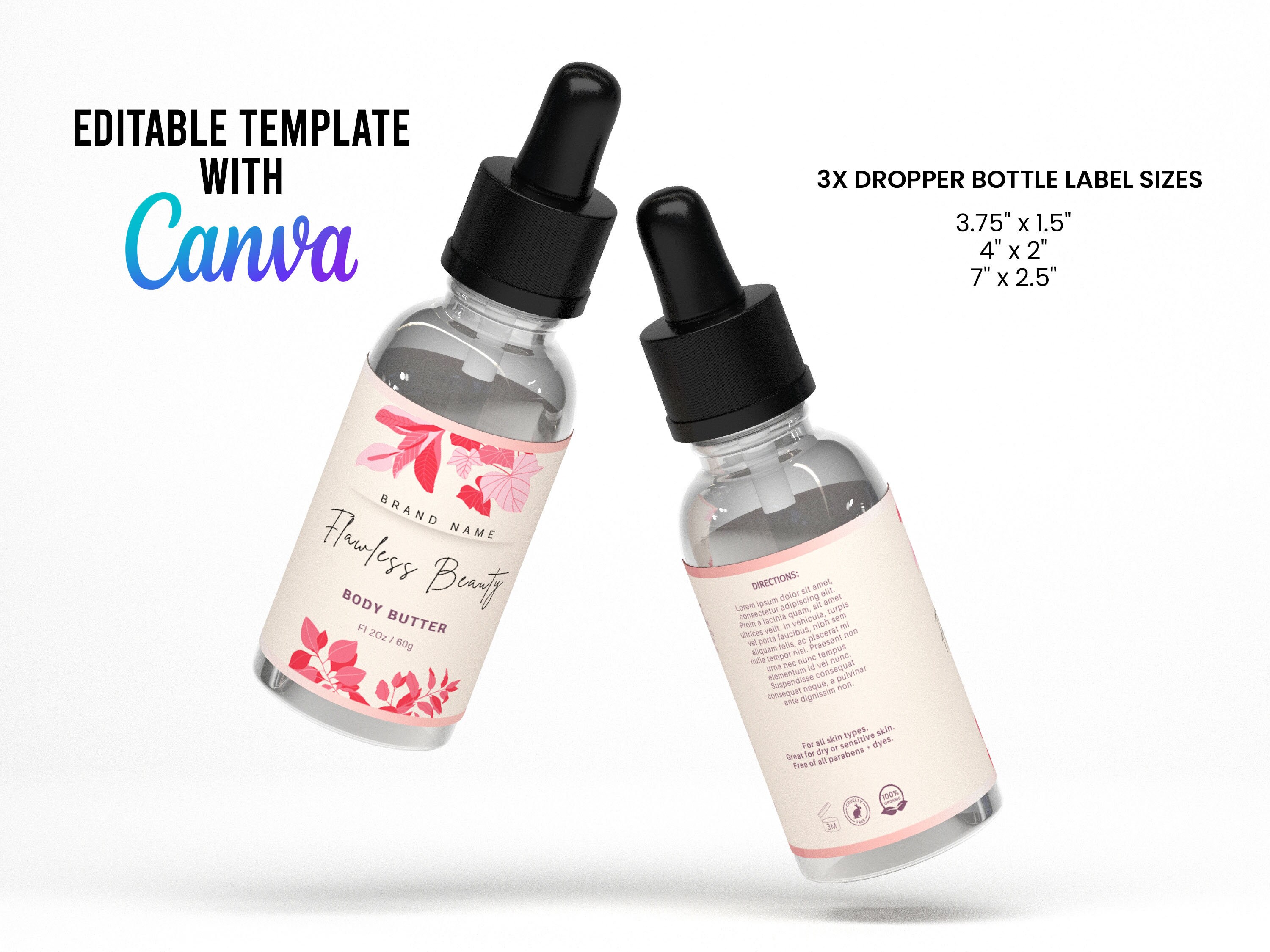 DIY Printable Skin Care Product Label Template Personalisable - Etsy