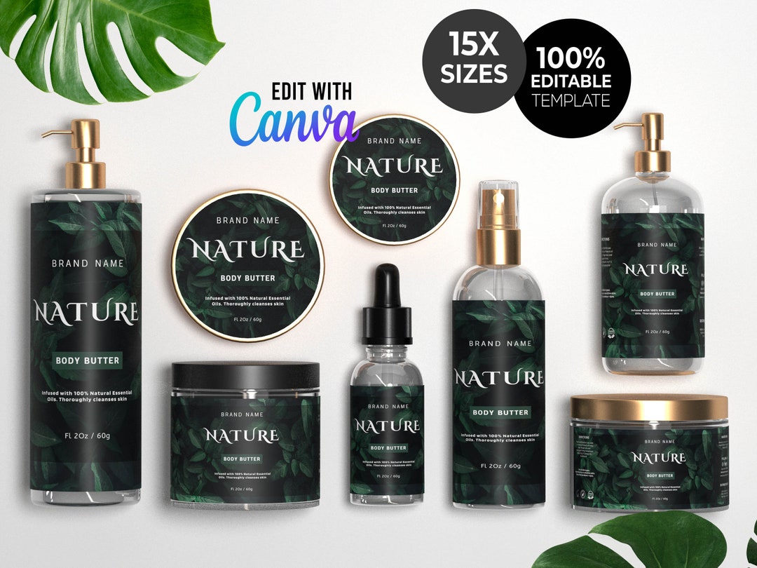 DIY Printable Skin Care Product Label Template, Personalisable Hair Oil ...