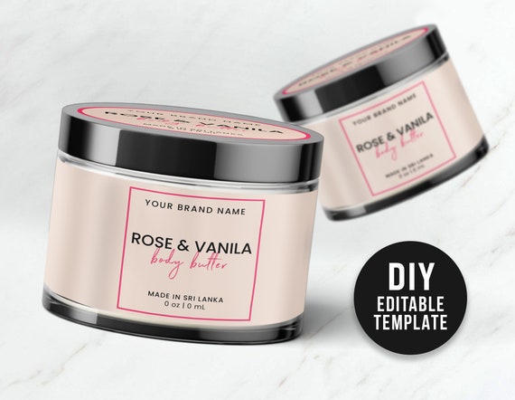 Editable Body Product Label Body Butter Label Custom Label - Etsy