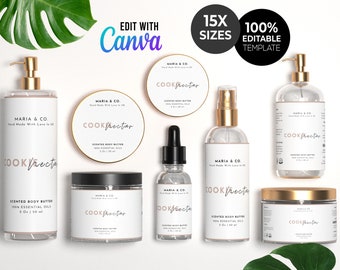Editable Body Product Labels White Modern Cosmetic Labels - Etsy