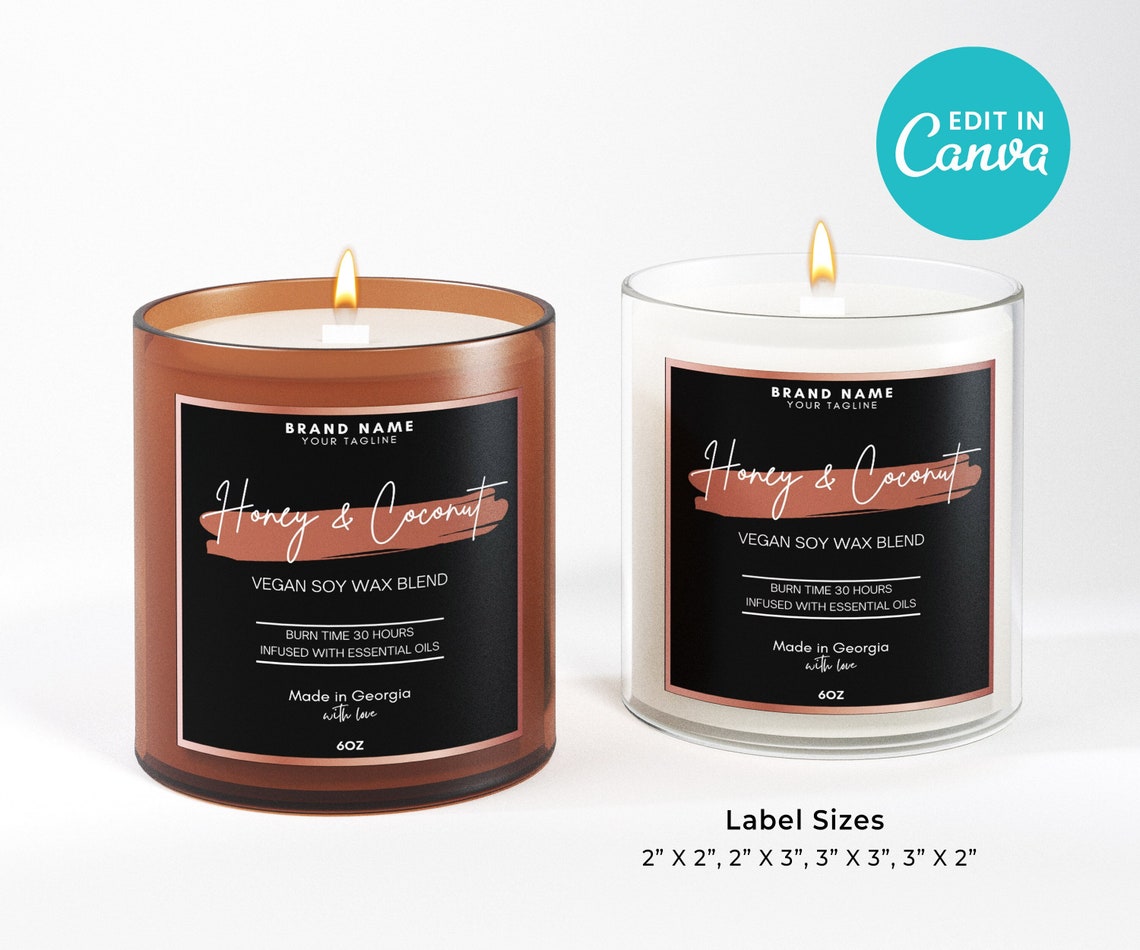 Editable Candle Label Template Custom Product Label - Etsy