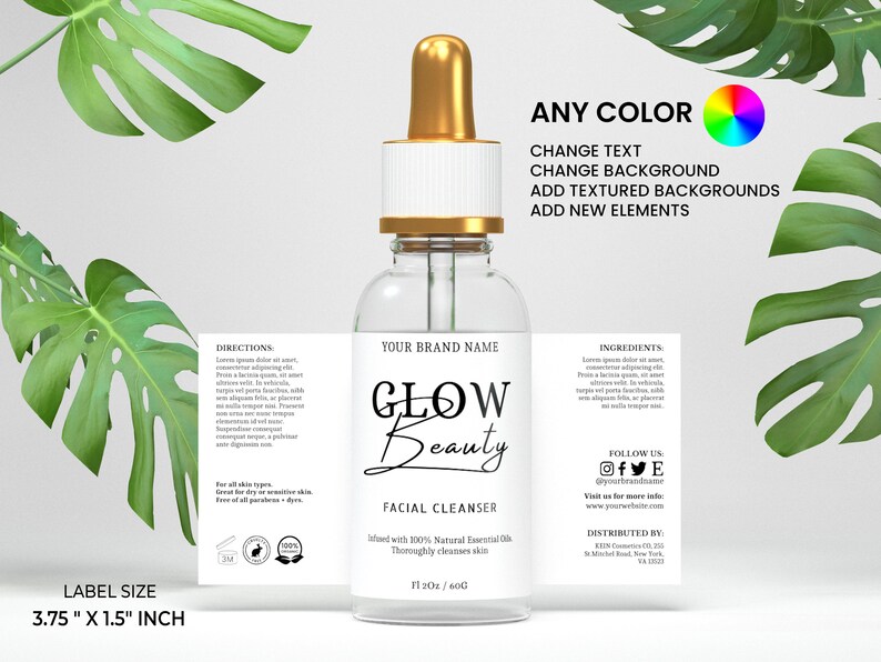 Editable Body Product Labels White Modern Cosmetic Labels - Etsy