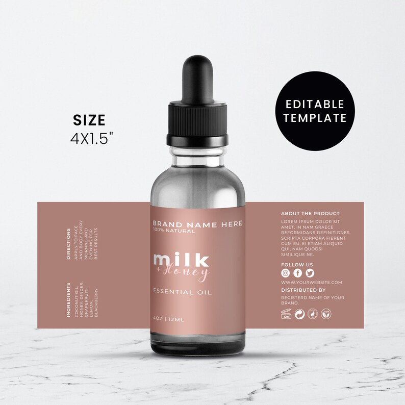 Custom Product Label Editable Label Template Minimalist - Etsy