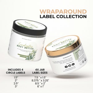 Printable Skin Care Product Label Template, Editable Body Butter Labels ...