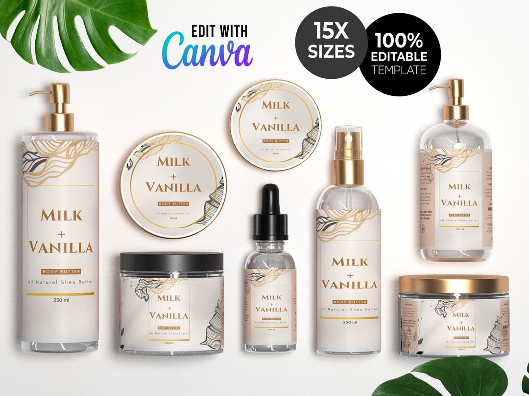 Printable Skin Care Product Label Template, Personalize Hair Oil Bottle ...