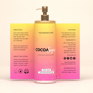 Printable Skin Care Product Label Template, Personalisable Hair Oil ...