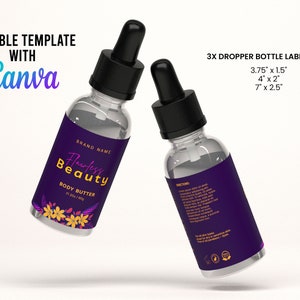 Printable Skin Care Product Label Template, Personalisable Hair Oil ...