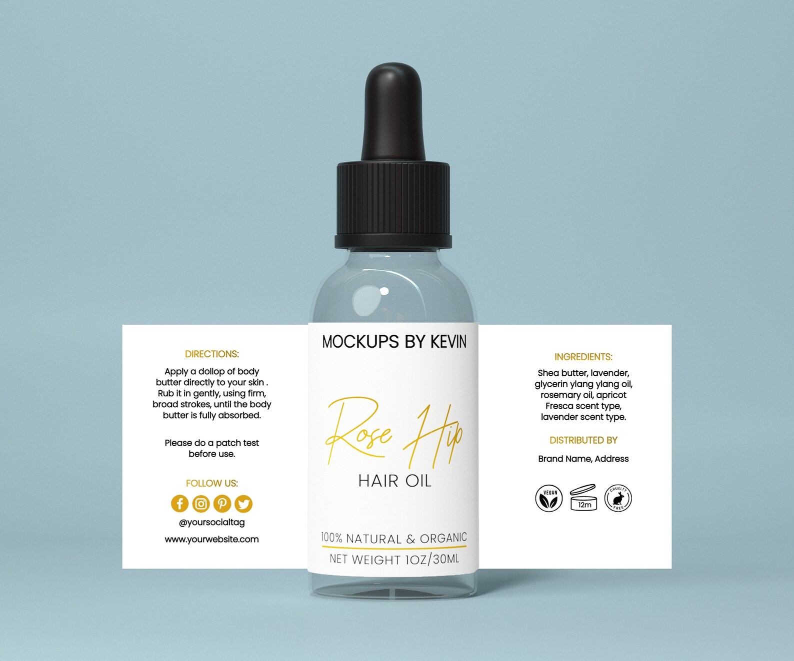 DIY Essential Oil/ Skin Care Label Template Pre-Made Product | Etsy