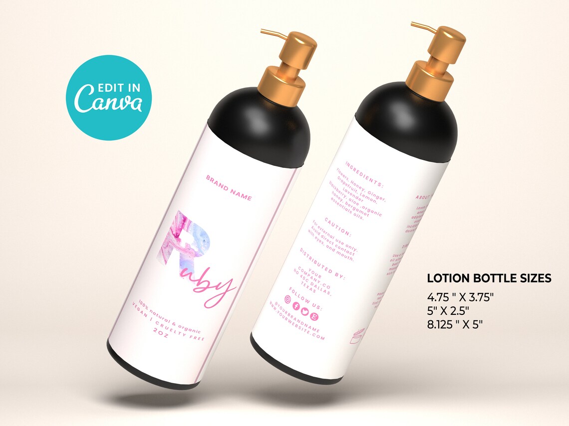 Printable Skin Care Product Label Template Personalisable | Etsy