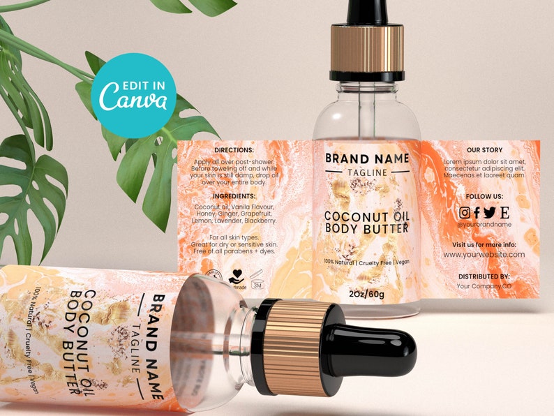 DIY Editable Skincare/cosmetic Label Collection Shampoo - Etsy