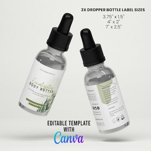 Printable Skin Care Product Label Template, Editable Body Butter Labels ...