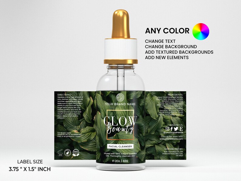 DIY Editable Skincare/cosmetic Label Collection Shampoo - Etsy