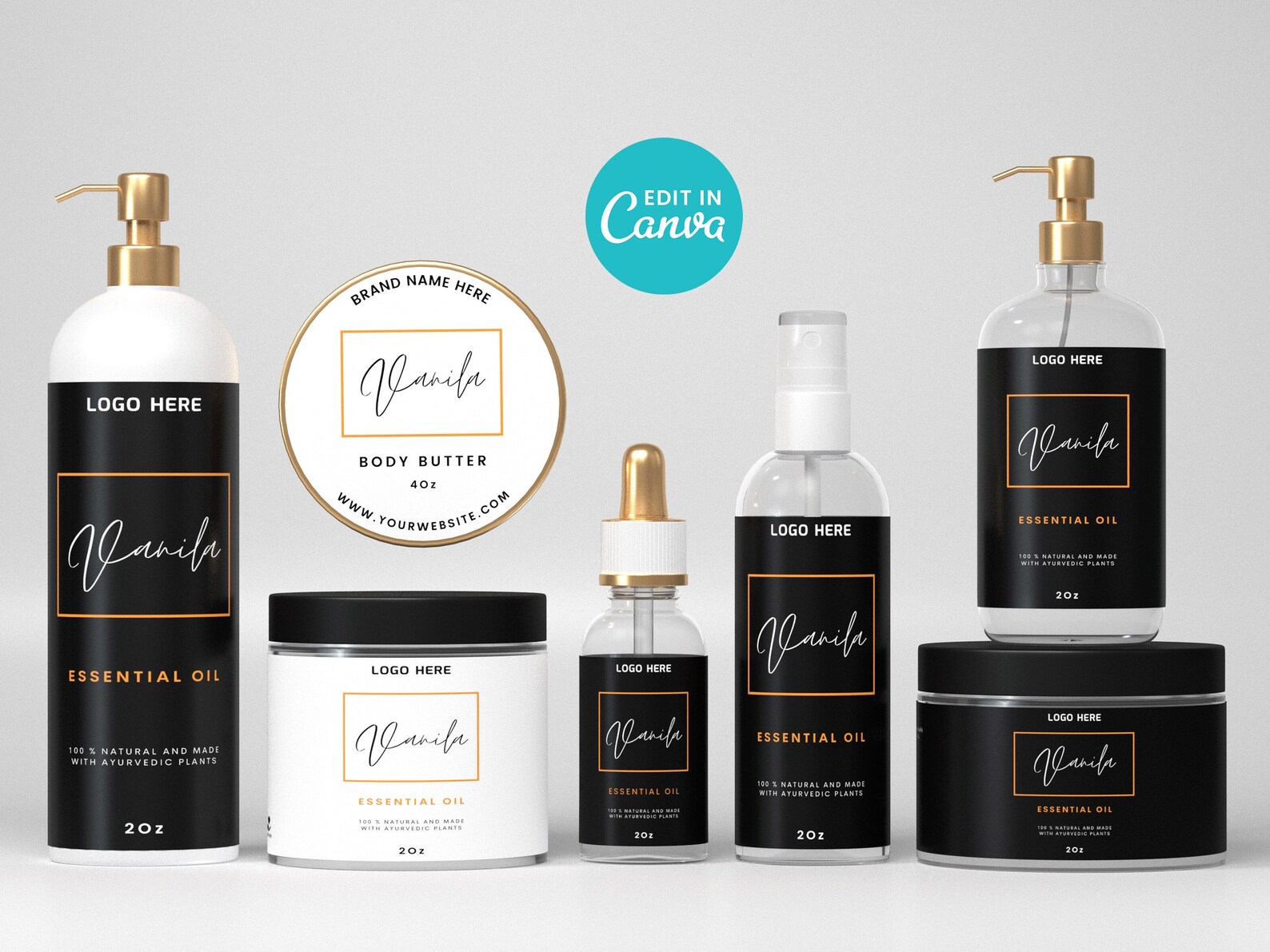 DIY Minimal Editable Skincare/cosmetic Label Template Pack - Etsy