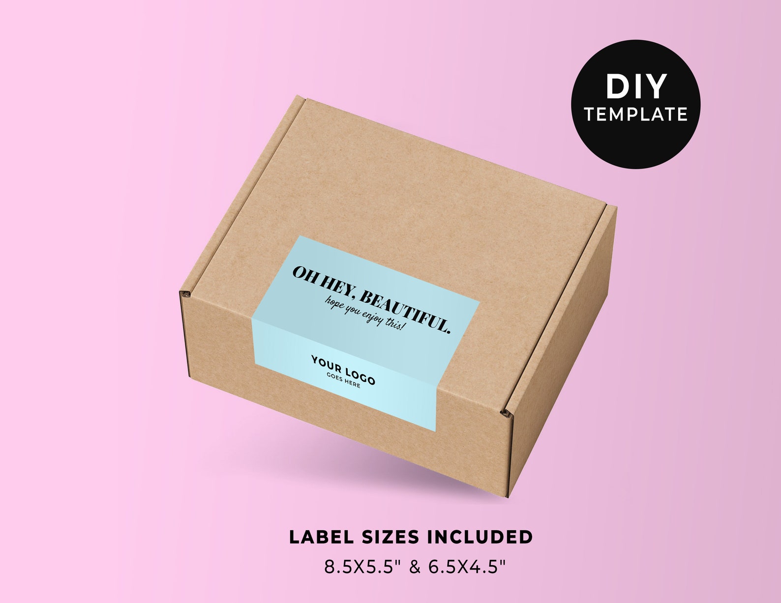 Box Seal Label Template Editable Packaging Seal Sticker | Etsy