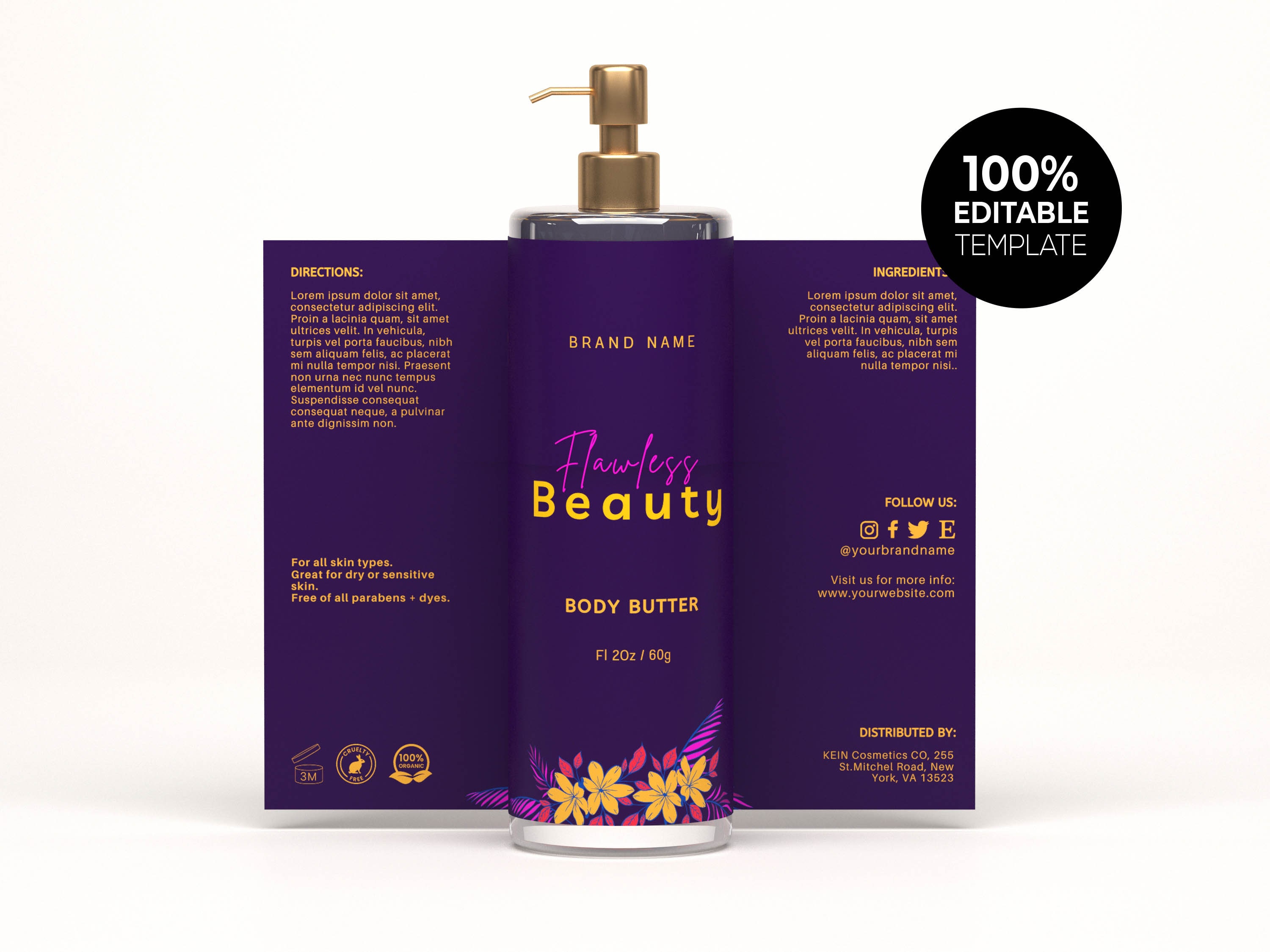 Printable Skin Care Product Label Template Personalisable - Etsy