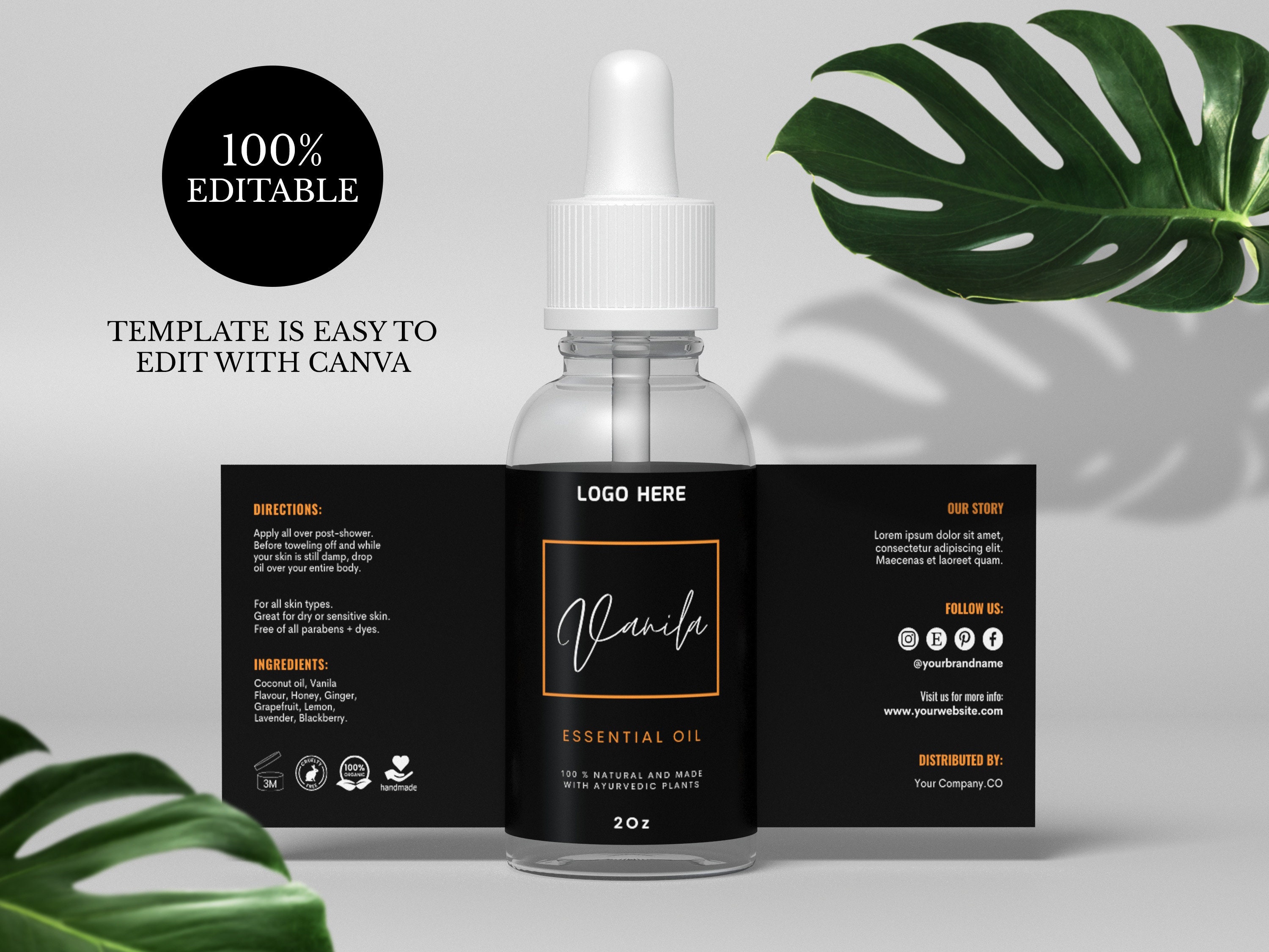 DIY Minimal Editable Skincare/cosmetic Label Template Pack - Etsy