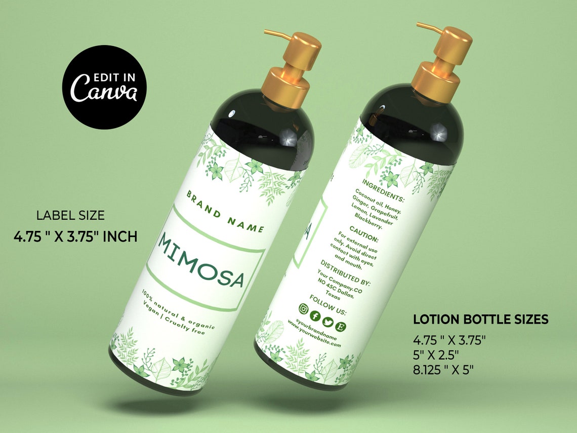 DIY Editable Skincare/cosmetic Label Collection Shampoo - Etsy