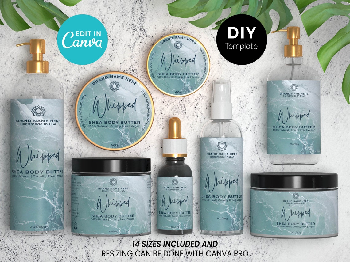 DIY Editable Skincare/cosmetic Label Collection Shampoo - Etsy