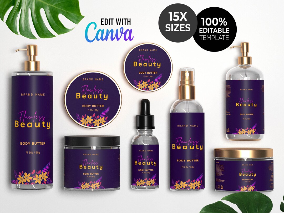 Printable Skin Care Product Label Template, Personalisable Hair Oil ...