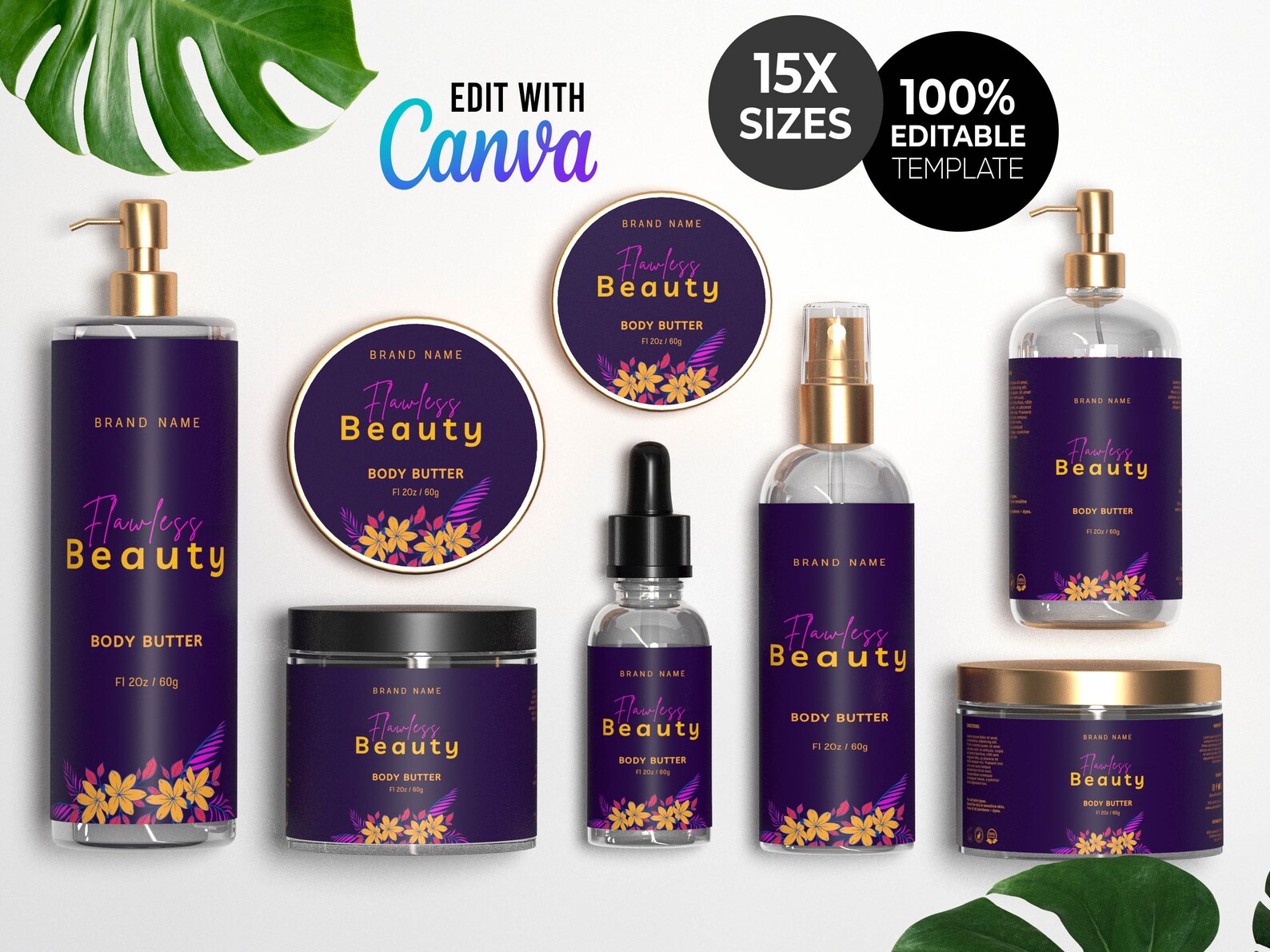 Printable Skin Care Product Label Template Personalisable - Etsy