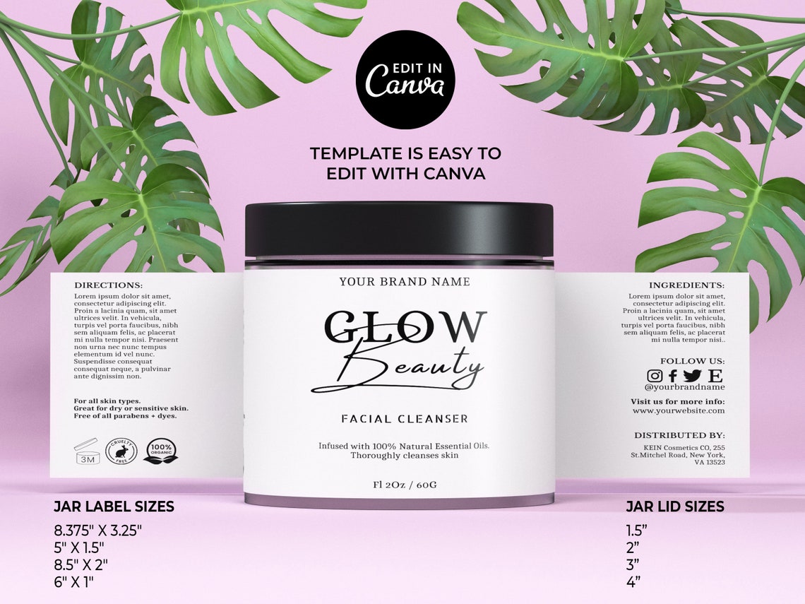 Editable Body Product Labels White Modern Cosmetic Labels - Etsy