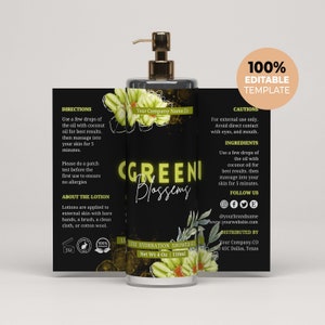 Editable Printable Skin Care Product Label Template, Bottle Labels ...