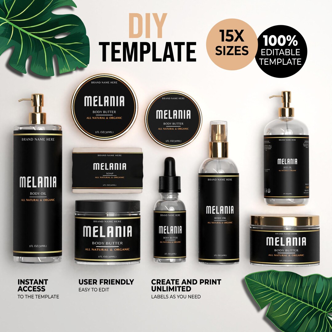 Editable Wrap Around Label Collection, Jar Label Template, Cosmetic ...