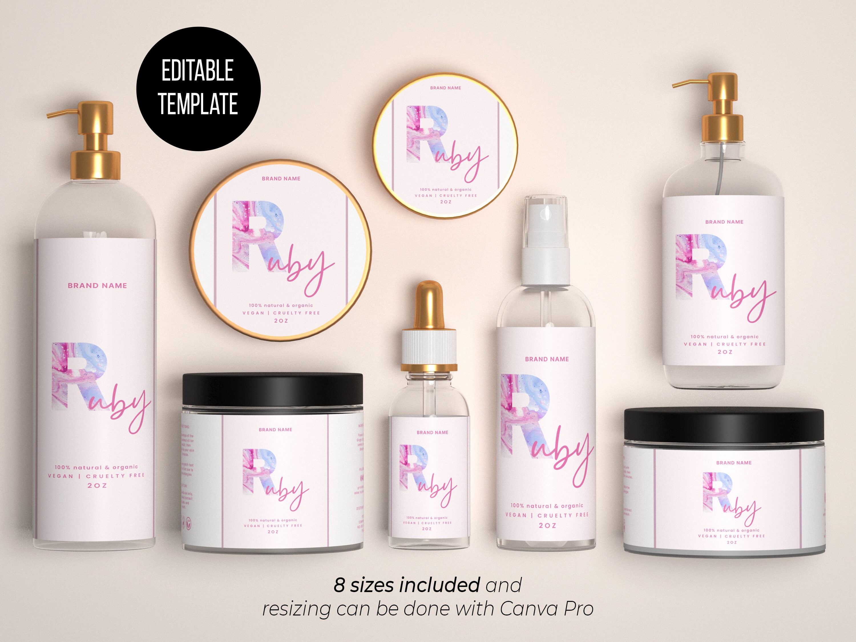 Printable Skin Care Product Label Template Personalisable - Etsy