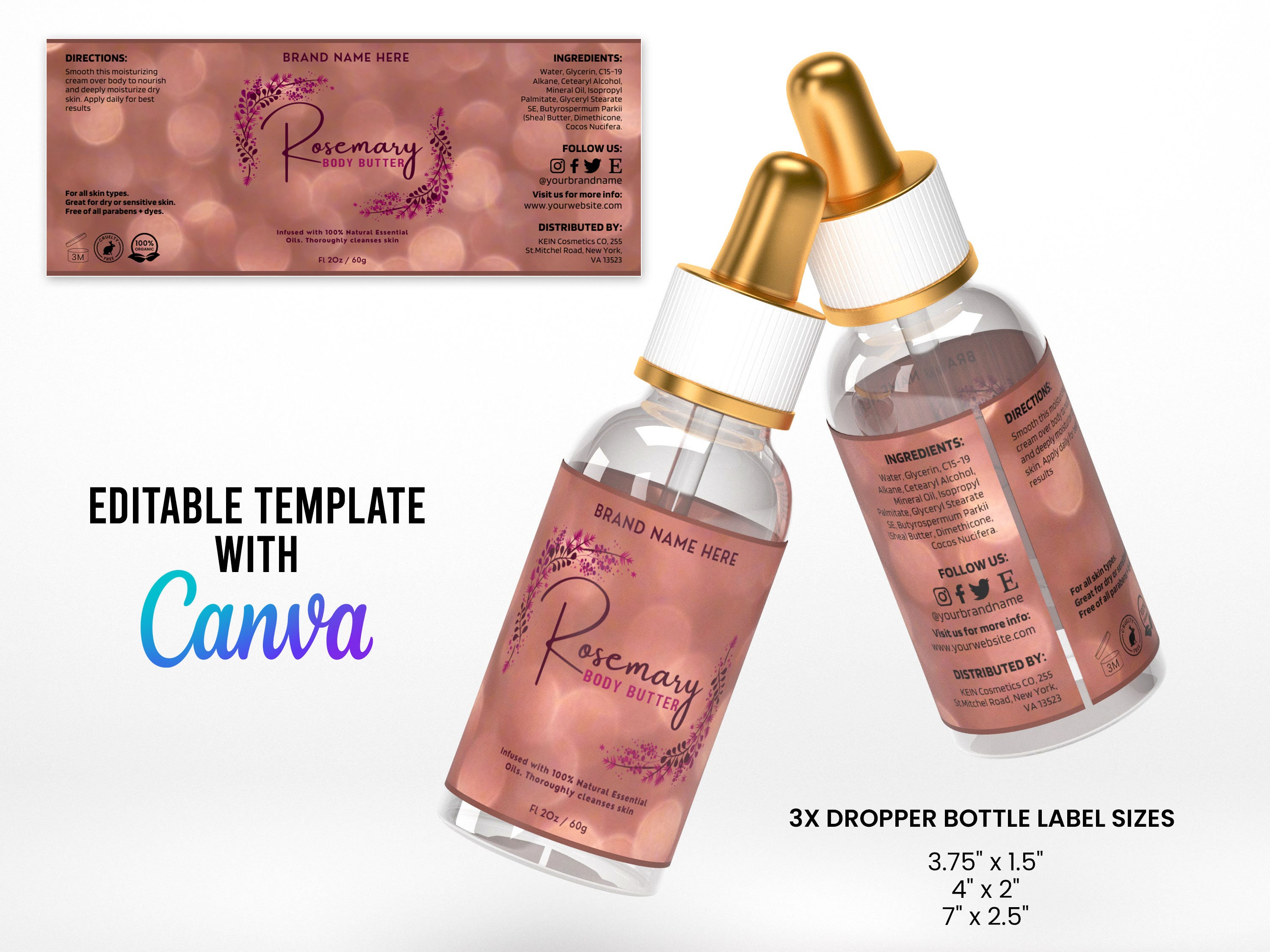 DIY Editable Skincare/cosmetic Label Collection Body - Etsy