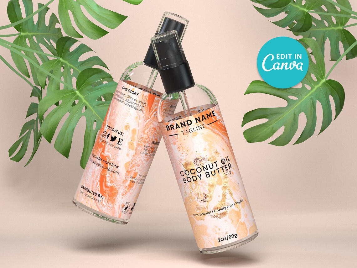 DIY Editable Skincare/cosmetic Label Collection Shampoo - Etsy