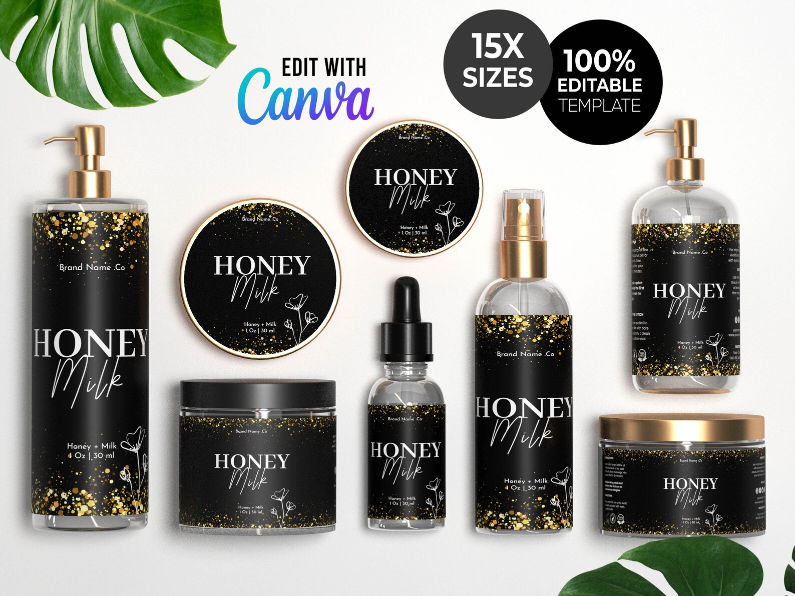 DIY Editable Skincare/cosmetic Label Collection Shampoo - Etsy