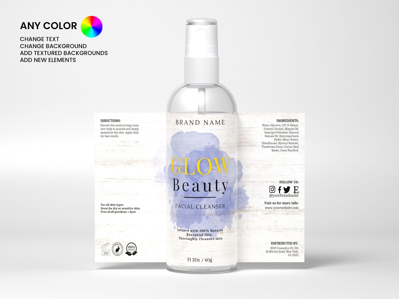 Printable Cosmetic Product Labels Canva DIY Body Product - Etsy