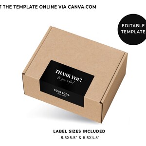 Box Seal Label Template, Editable Packaging Seal Sticker, Minimalist ...