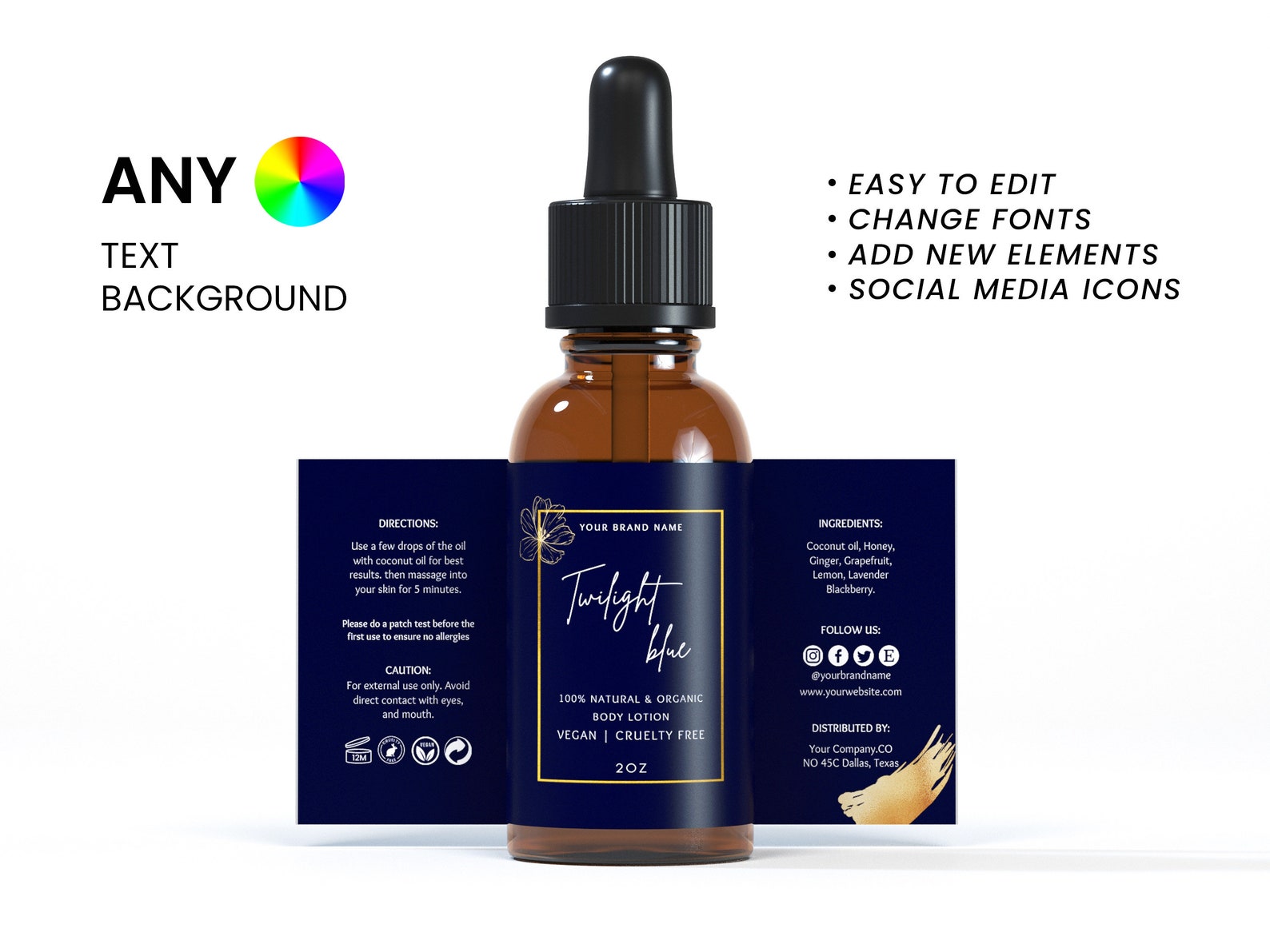 Editable Cosmetic Labels Body Product Label Label Template - Etsy