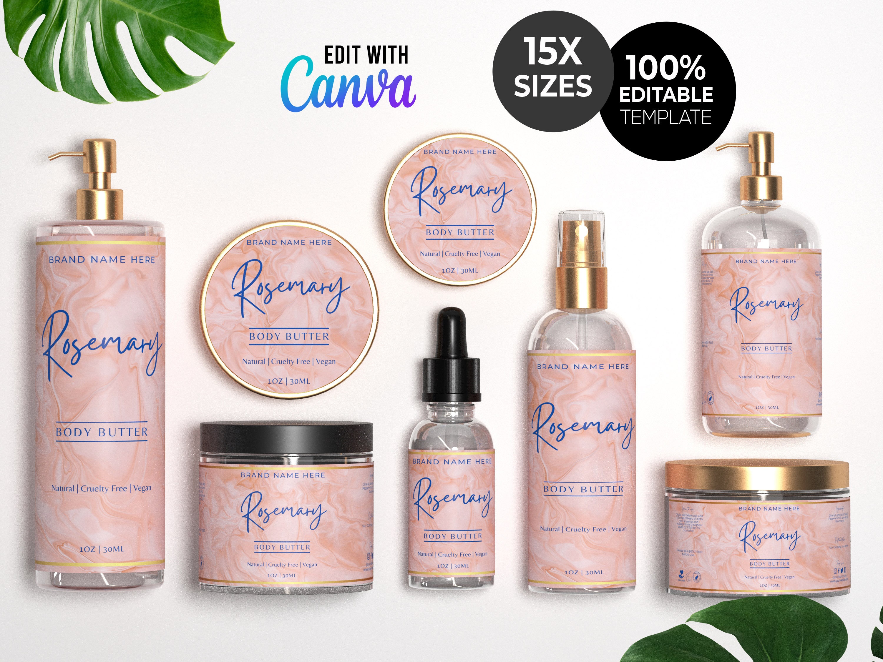 Editable Body Product Labels CANVA DIY Cosmetic Labels - Etsy Canada
