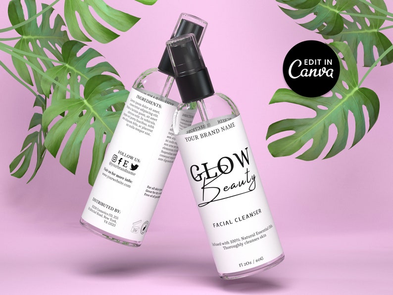 Editable Body Product Labels White Modern Cosmetic Labels - Etsy